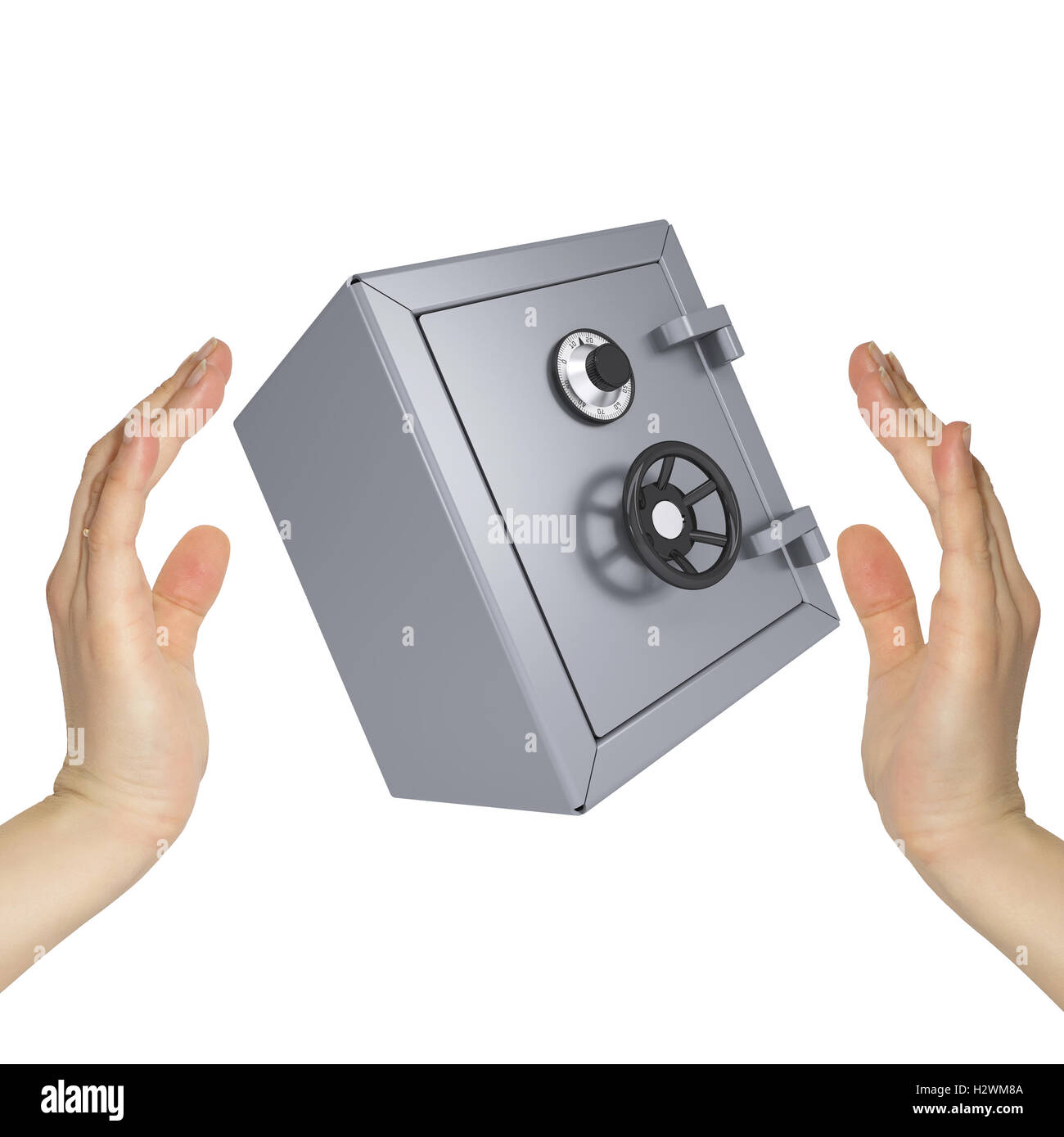Hands holding safe Stock Photo - Alamy