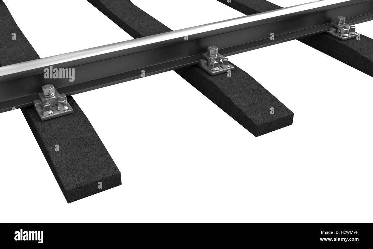3d rendering of train rail isolated over white background Stock Photo ...
