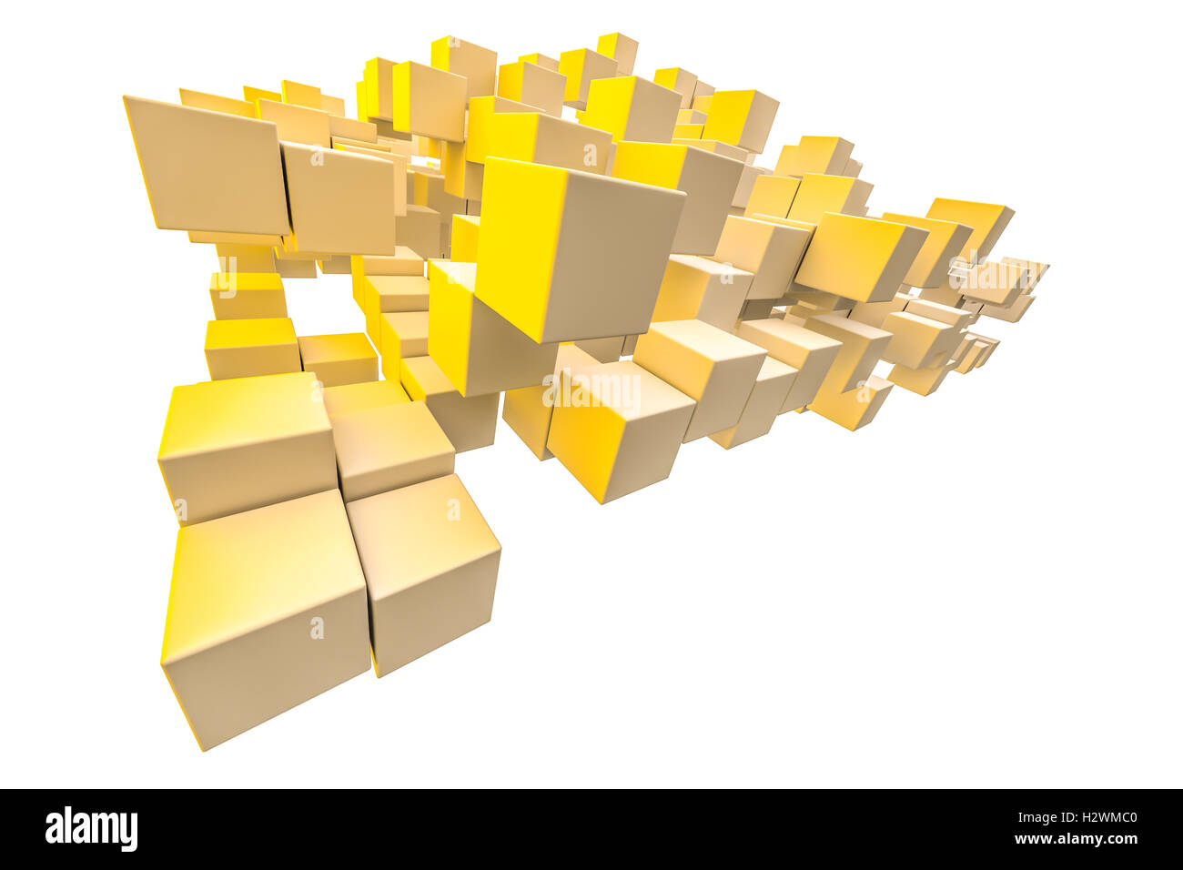 yellow shaded cubes Stock Photo - Alamy