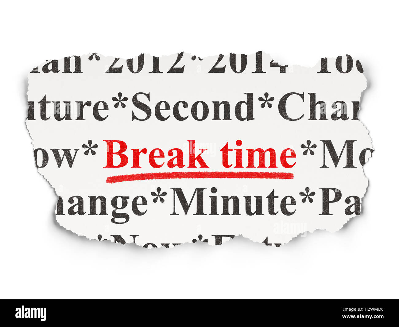 Time concept: Break Time on Paper background Stock Photo - Alamy