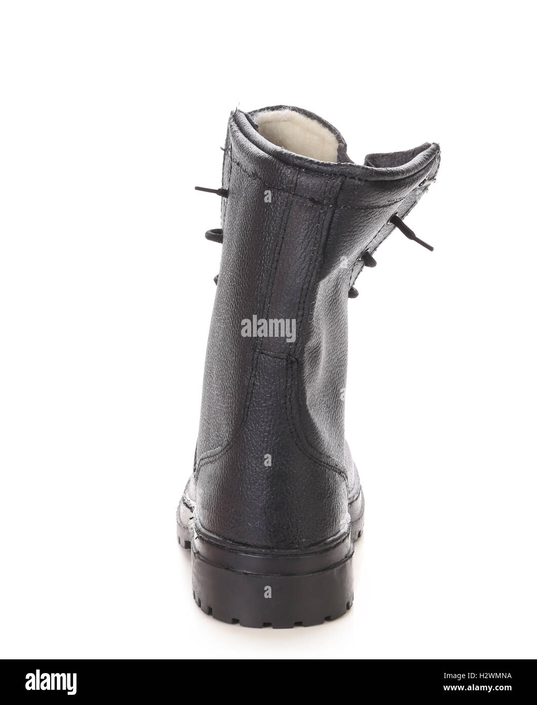 Back side of high leather boot Stock Photo - Alamy