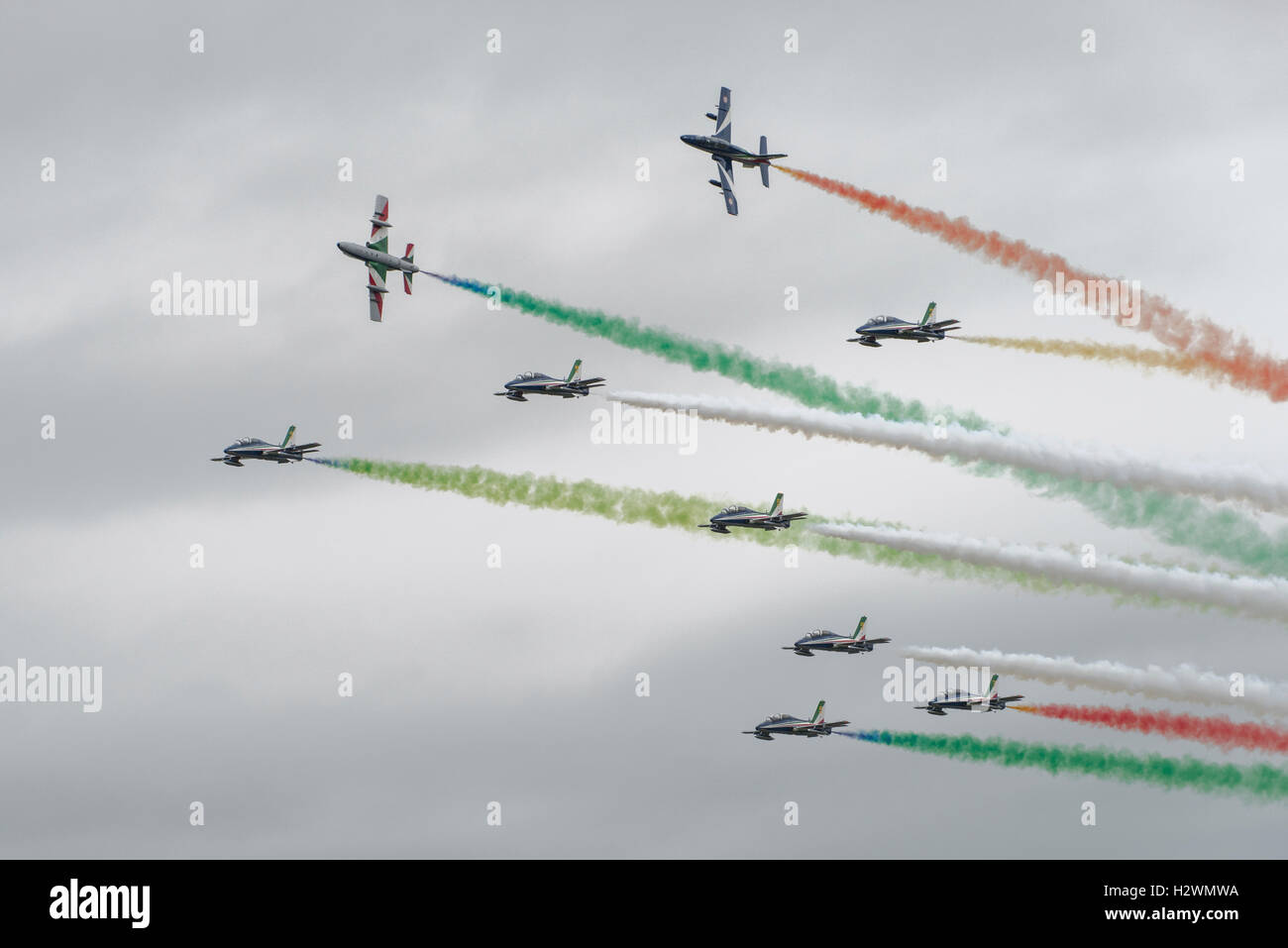 The Italian military aerobatic display team Frecce Tricolori perform ...