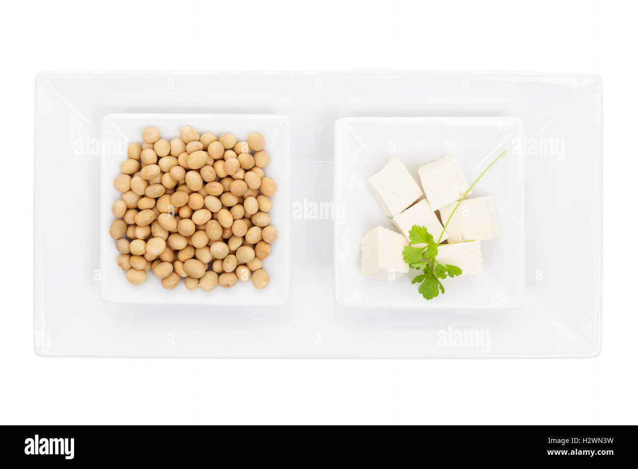 Soybeans and tofu Stock Photo - Alamy
