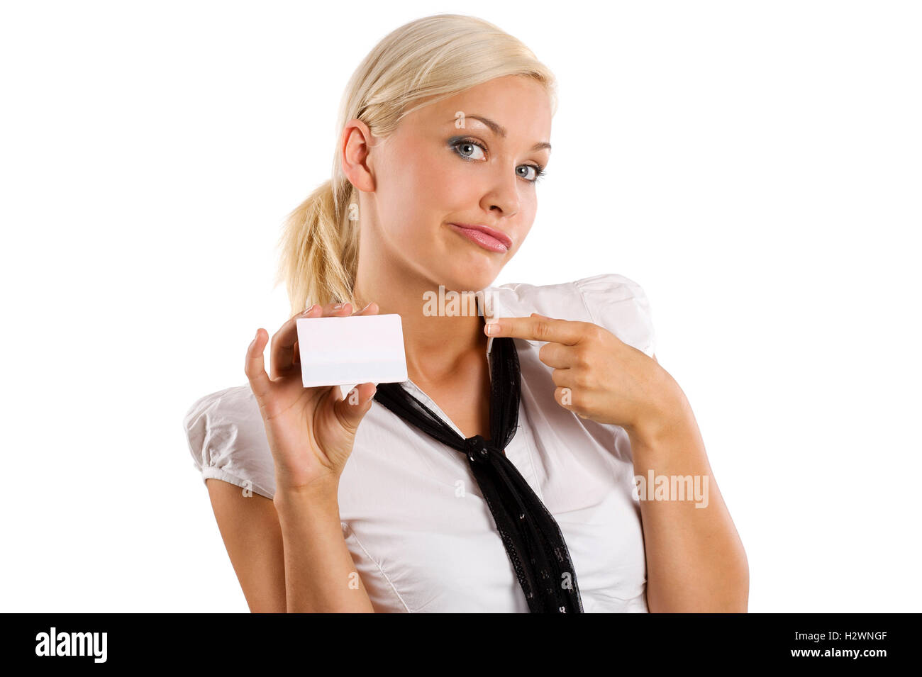 showing white card making face Stock Photo - Alamy