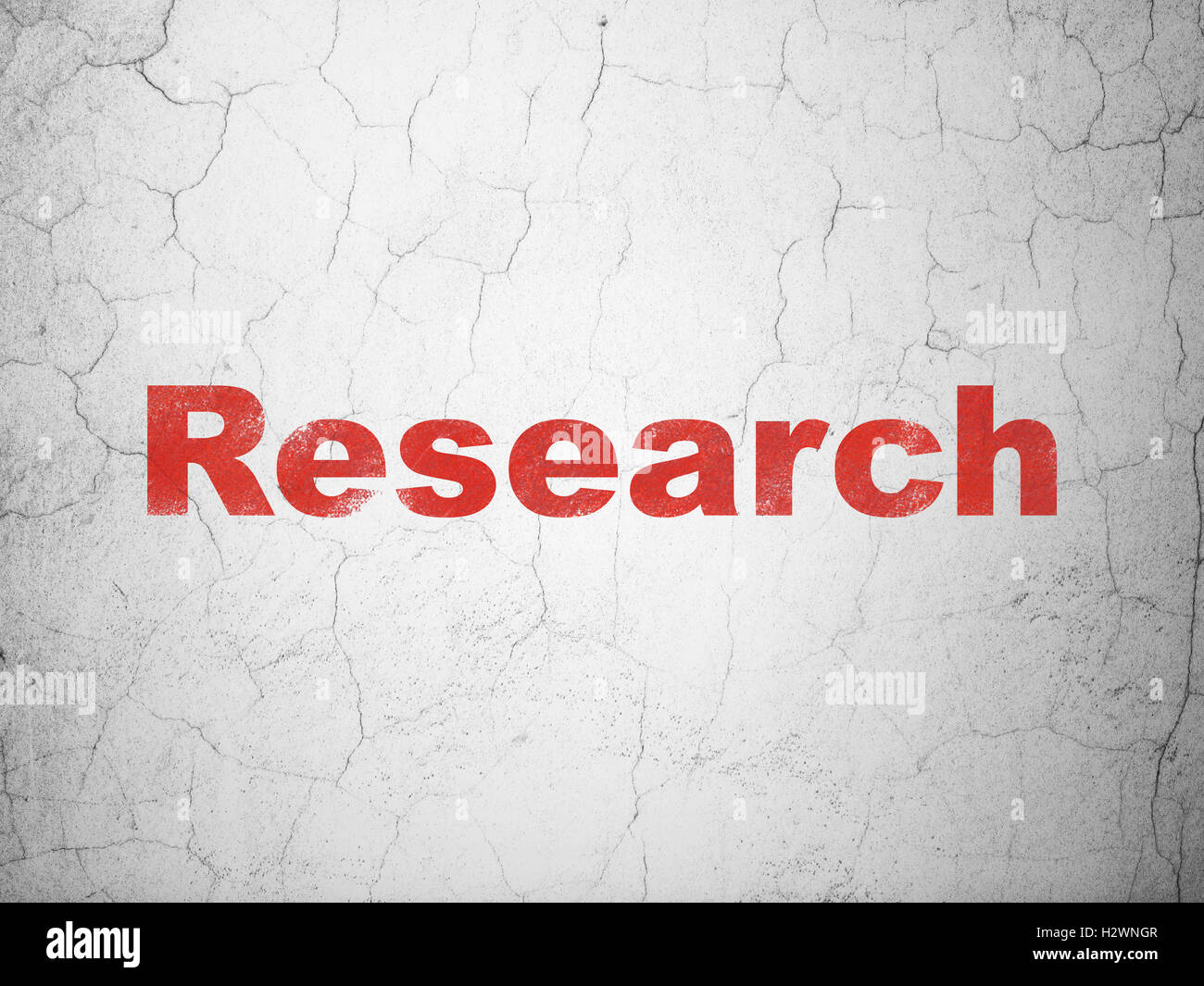 Marketing concept: Research on wall background Stock Photo - Alamy