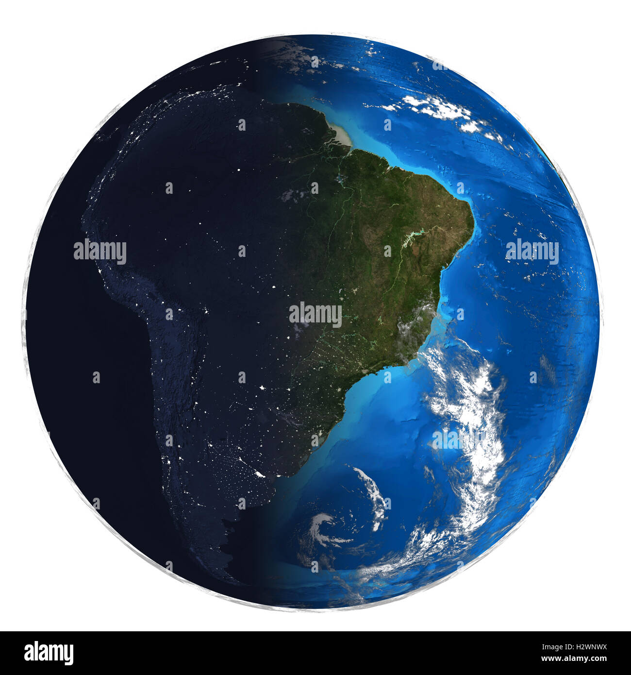 Photorealistic Earth. Day and night Stock Photo - Alamy