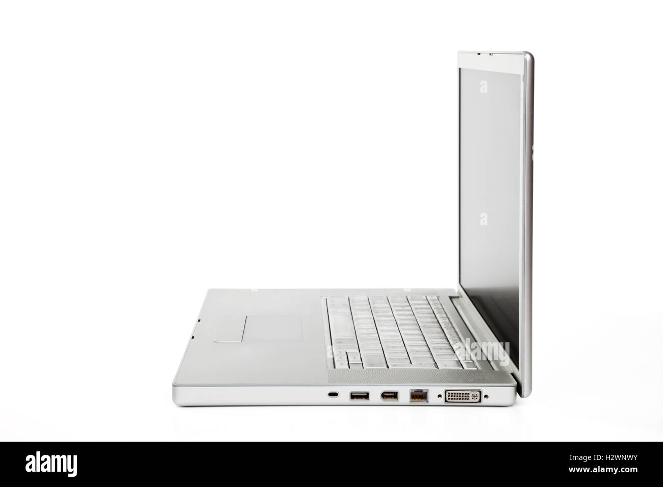 Silver laptop isolated Stock Photo - Alamy