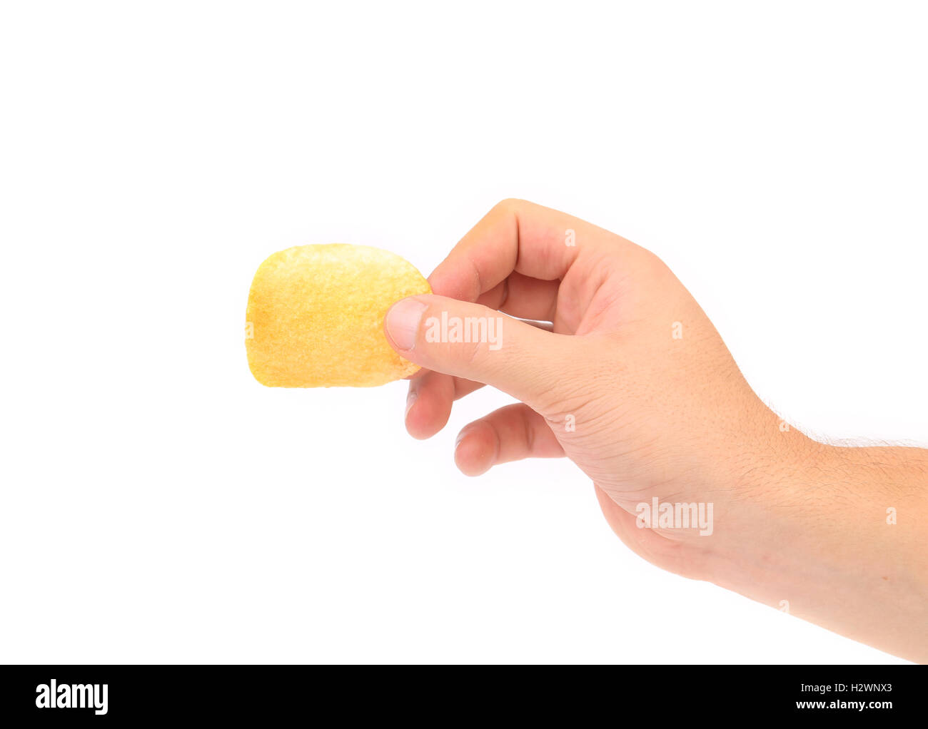 Hand holds potato chips Stock Photo - Alamy