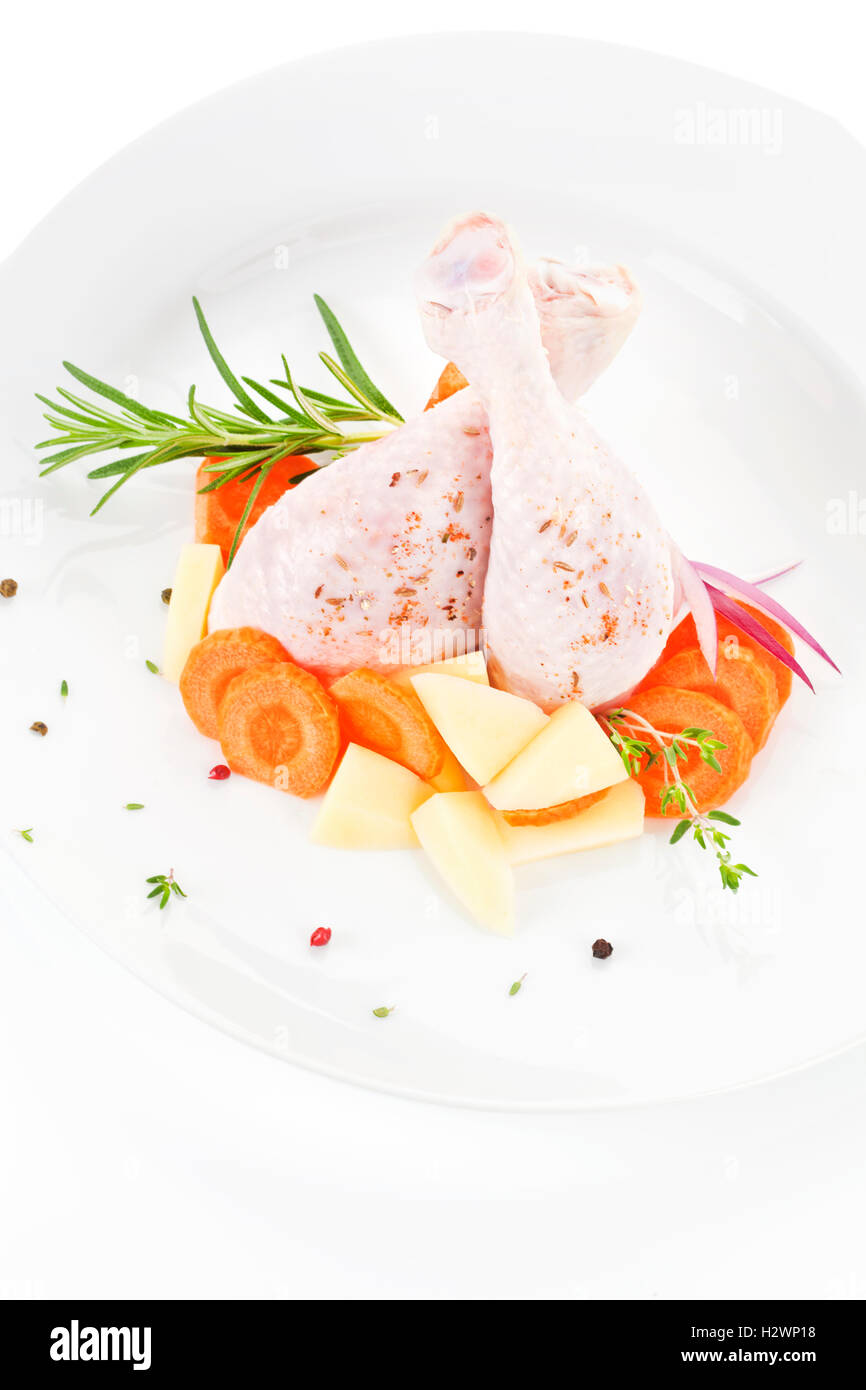 Two raw chicken thighs hi-res stock photography and images - Alamy