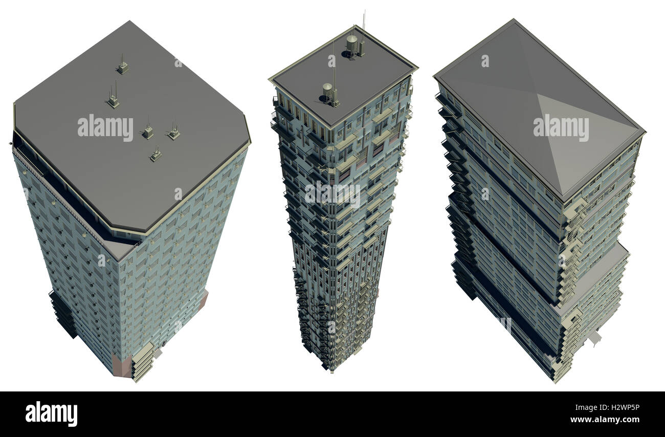 Collection of highly detailed buildings Stock Photo - Alamy