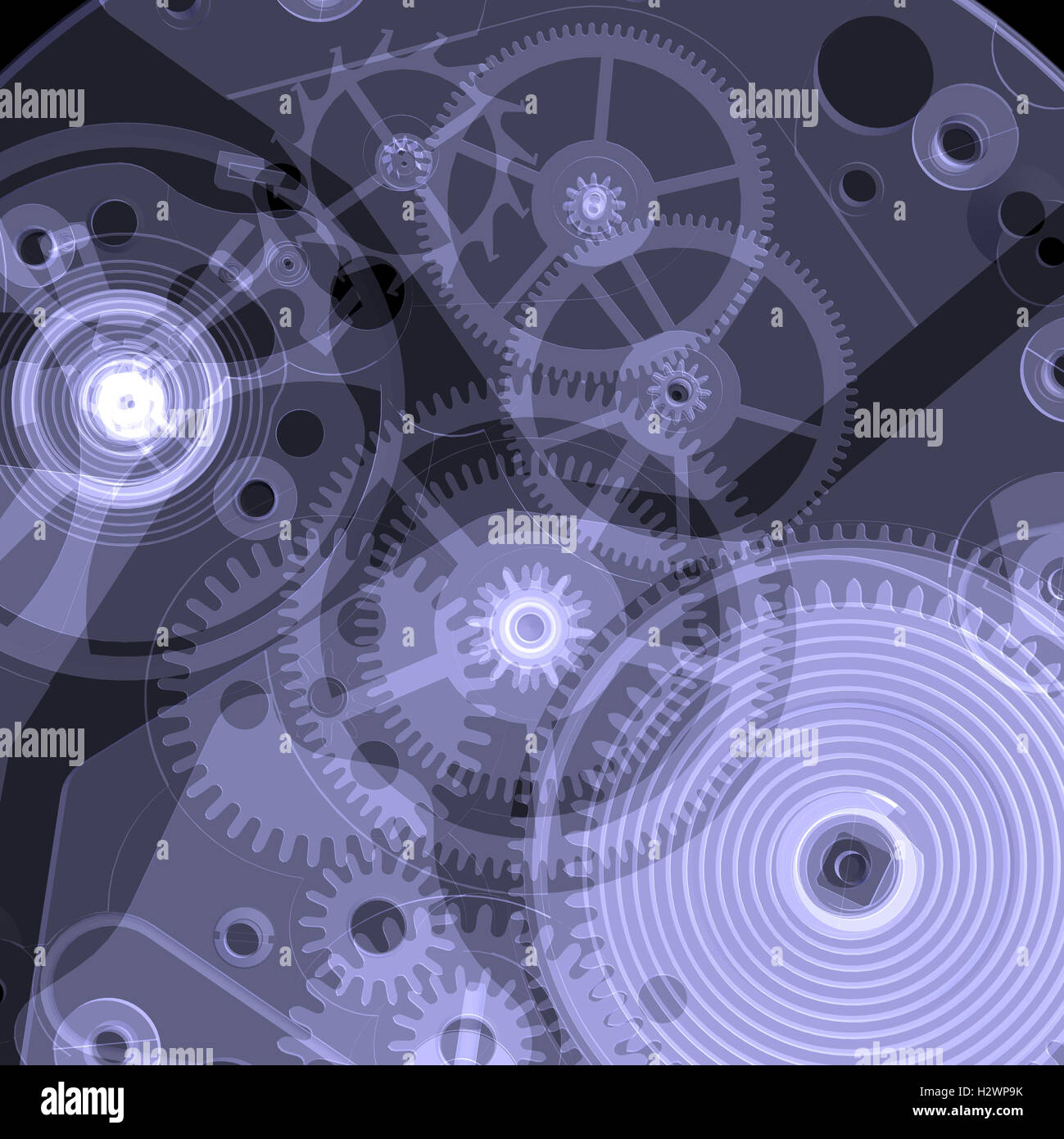 Clock mechanism. X-ray Stock Photo - Alamy