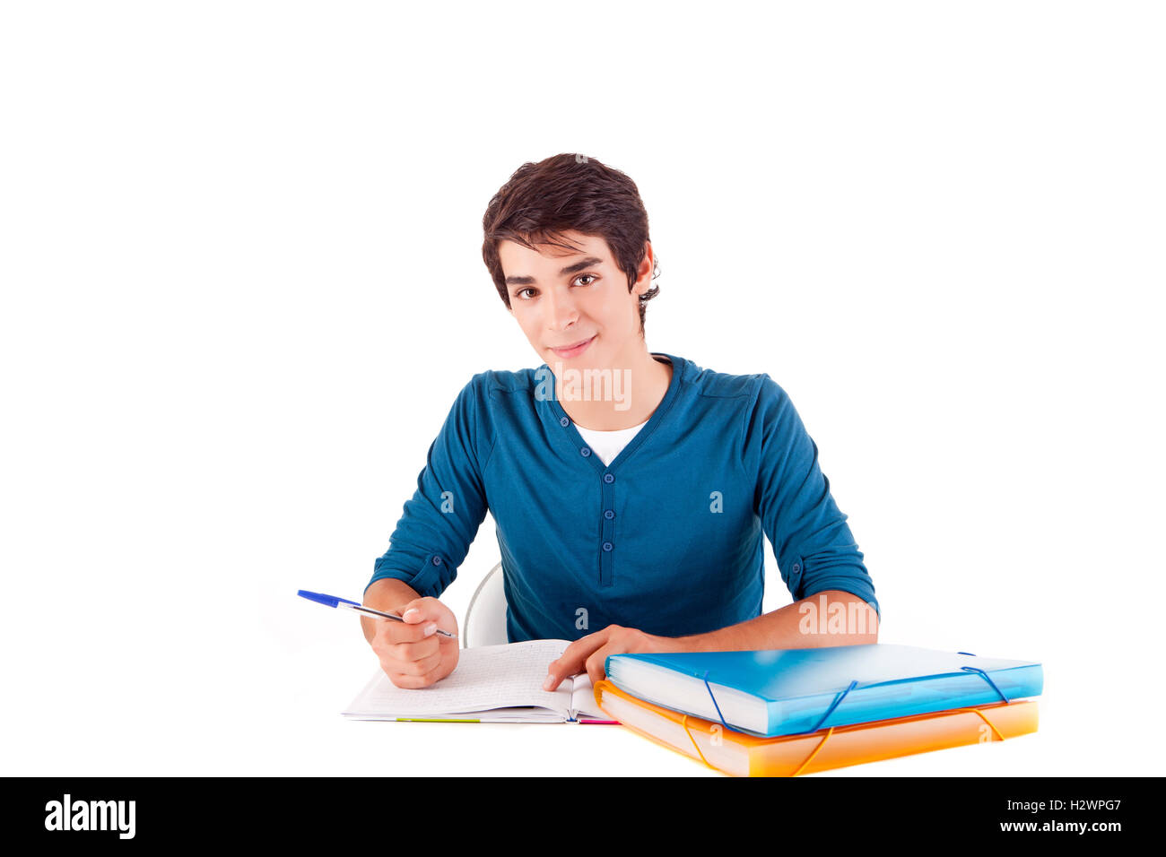 Young happy student carrying books Stock Photo - Alamy