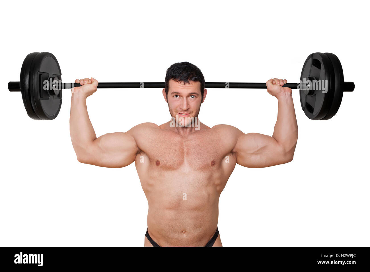 Bodybuilder lifting weights Stock Photo - Alamy