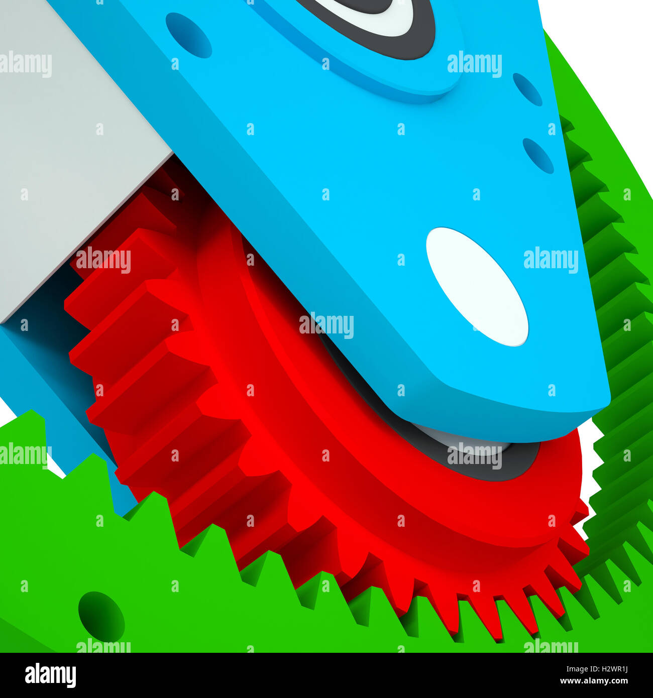 Mechanism of colored gears Stock Photo - Alamy