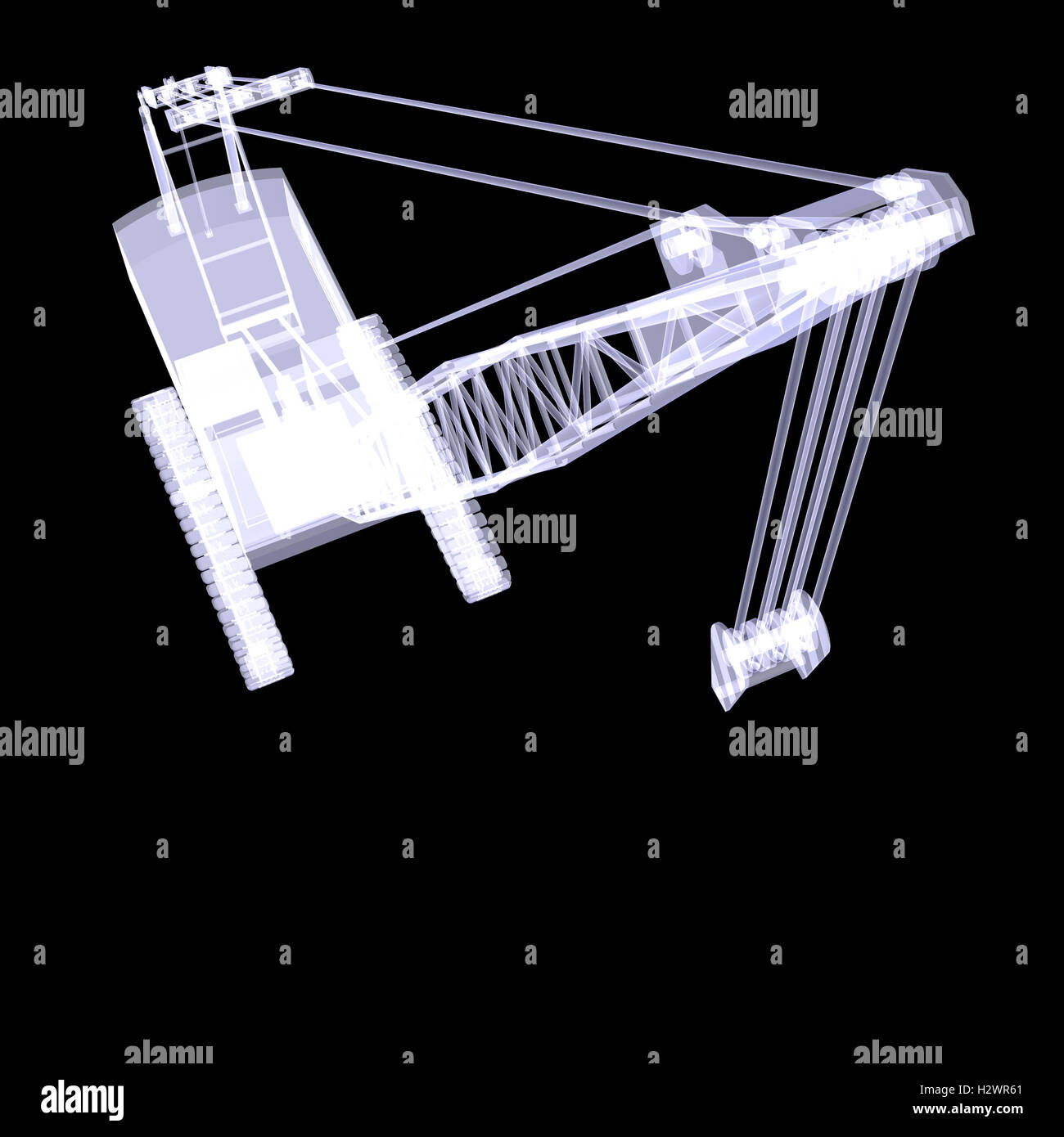 Crawler crane. X-ray Stock Photo - Alamy