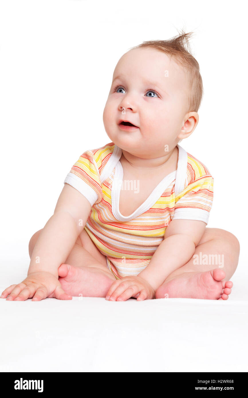 Cute baby sitting isolated Stock Photo - Alamy