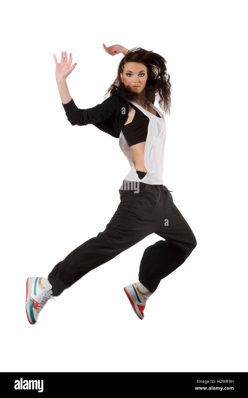 jumping girl hip hop dancer Stock Photo - Alamy