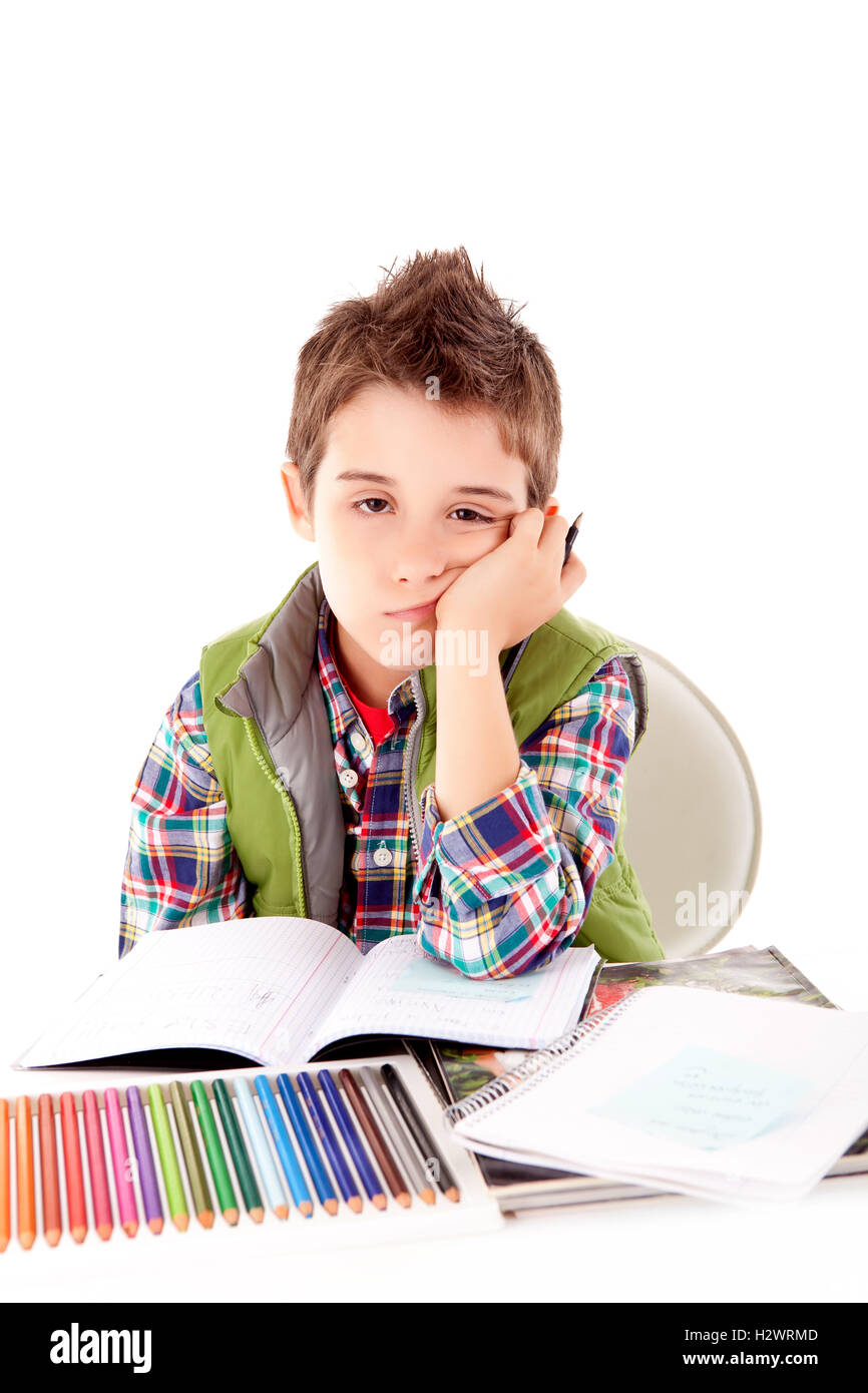 Portrait of a little boy at school Stock Photo - Alamy