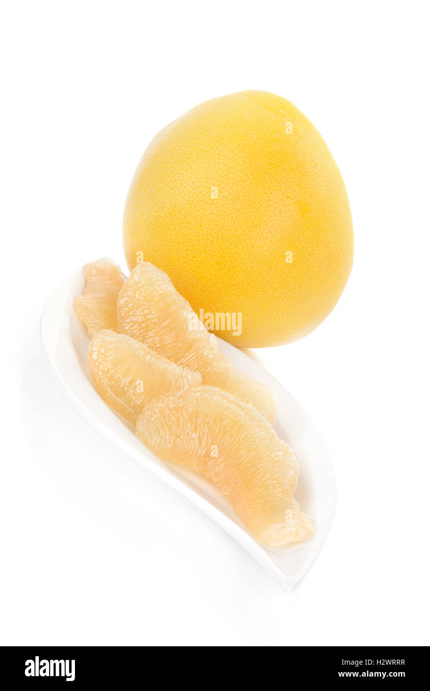 Plate peeled sliced pomelo hi-res stock photography and images - Alamy