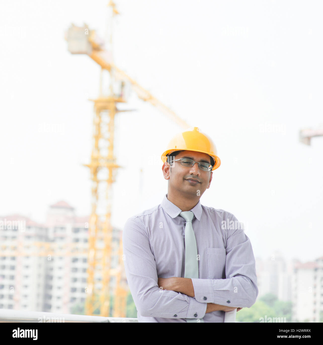 Asian Indian male contractor Stock Photo - Alamy