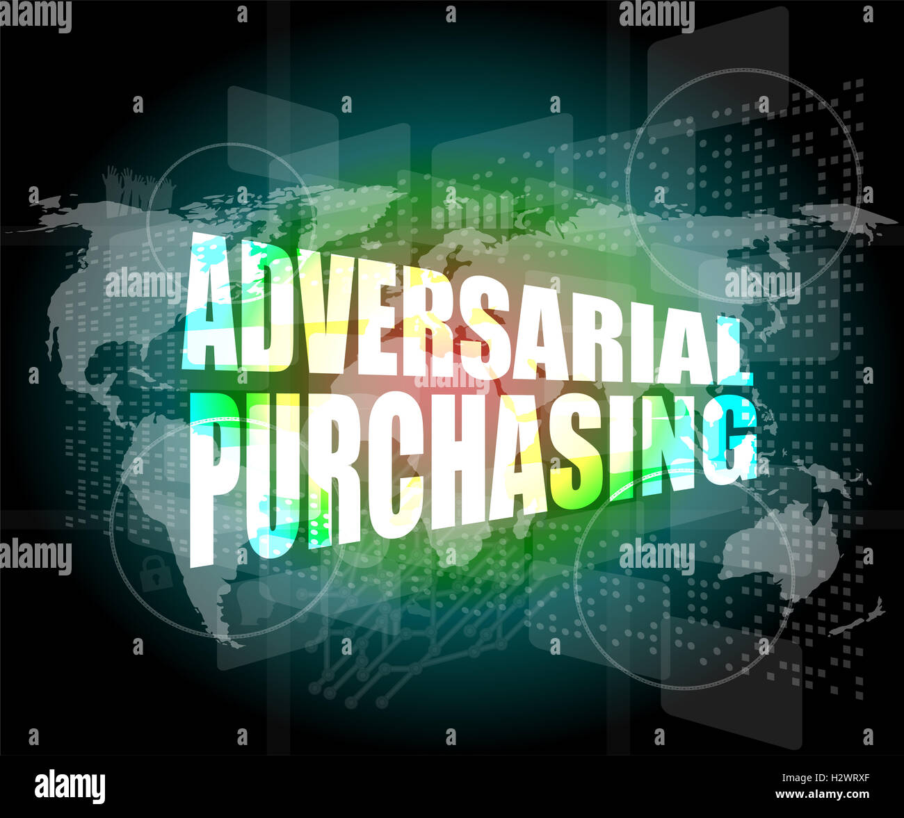 Backgrounds touch screen with adversarial purchasing words Stock Photo ...