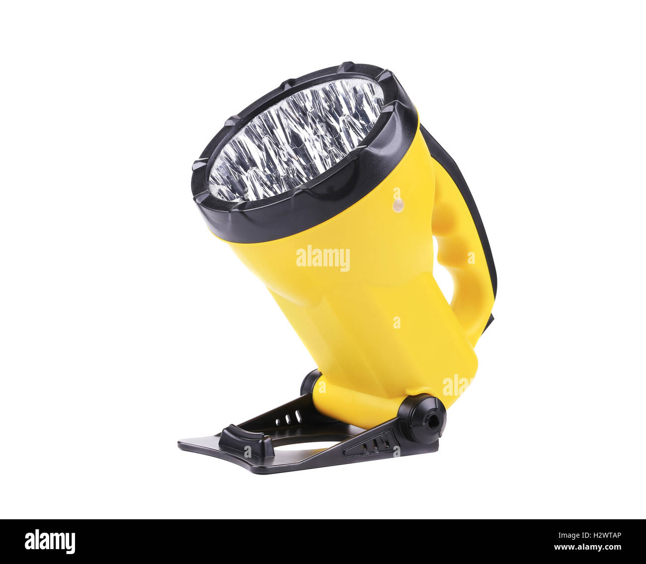 Yellow plastic pocket handle flashlight Stock Photo - Alamy