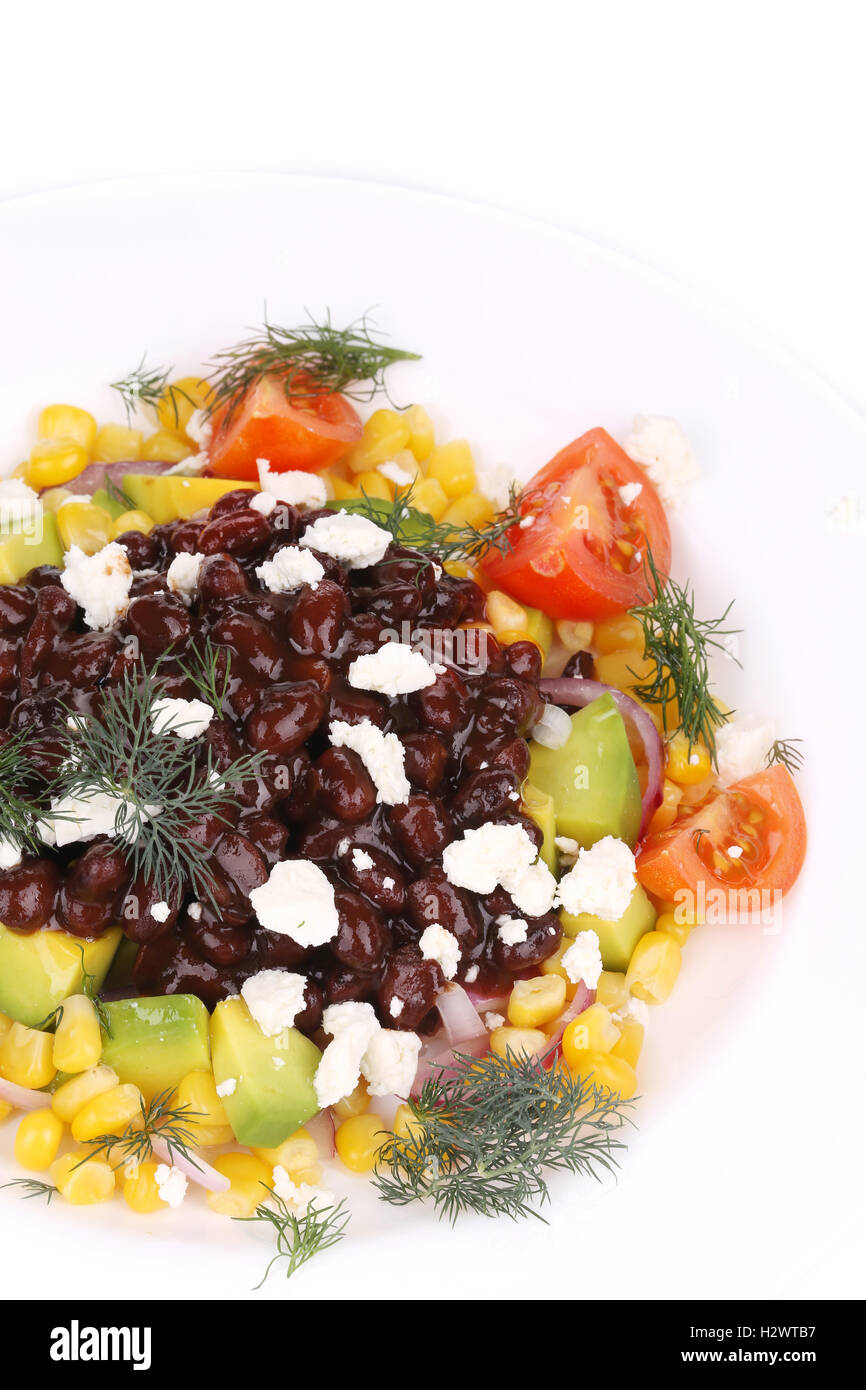Red beans salad with feta cheese Stock Photo - Alamy