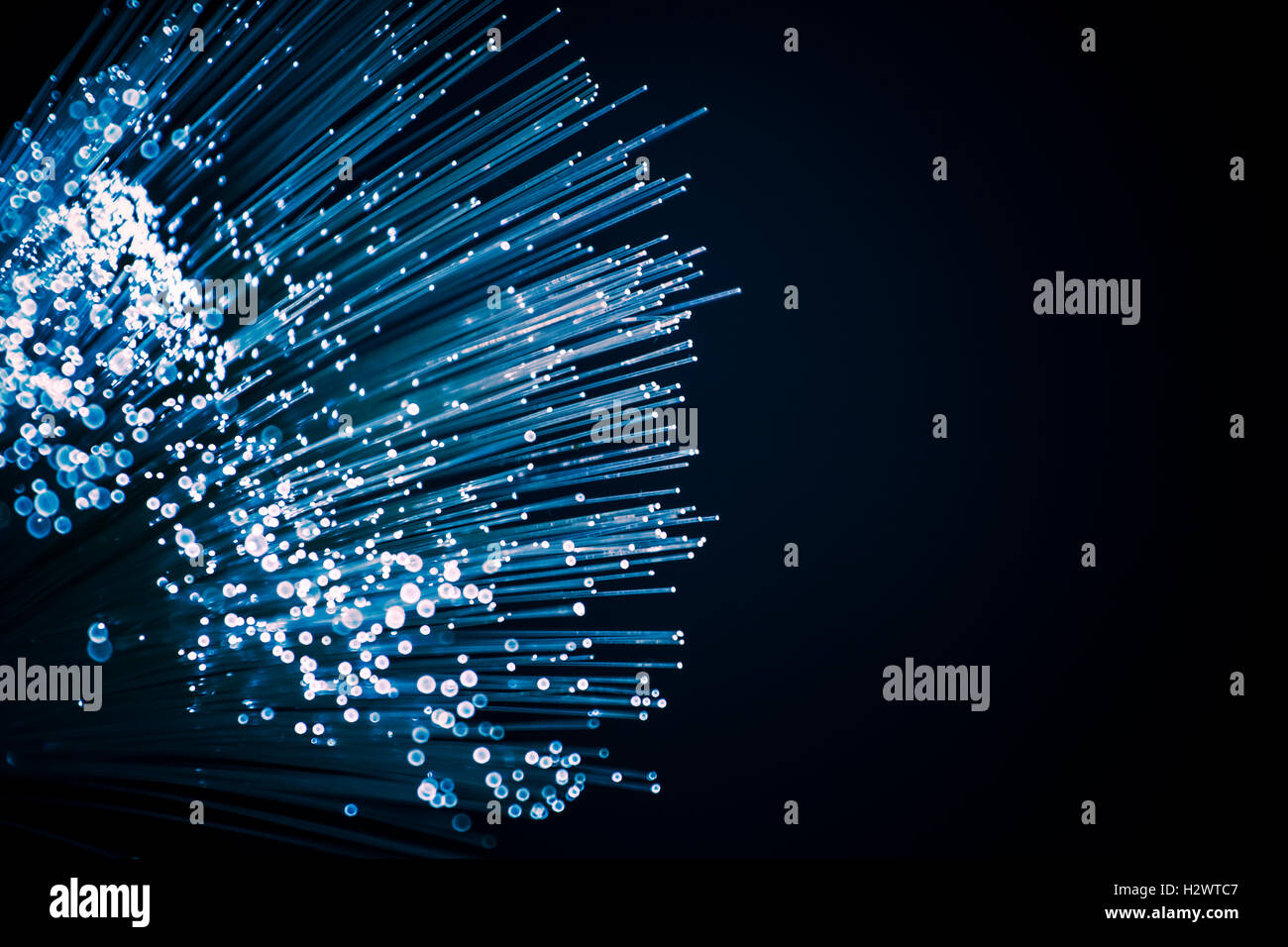 Fiber optics close-up, modern computer communication technology Stock ...
