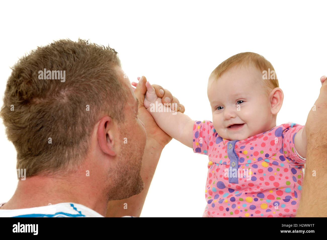 Smiling father and baby Stock Photo - Alamy