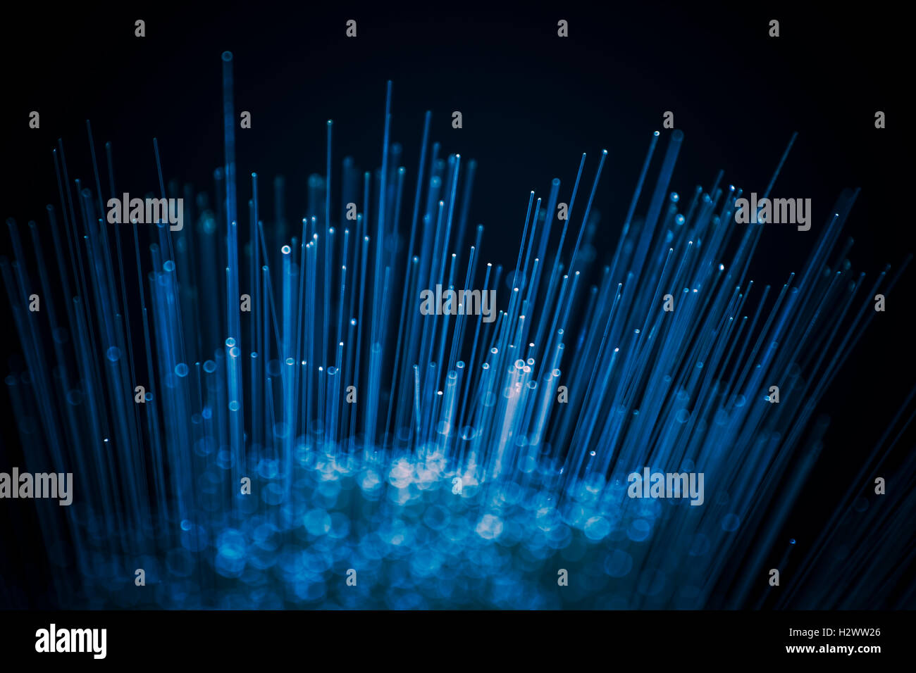 Fiber optics close-up, modern computer communication technology Stock ...