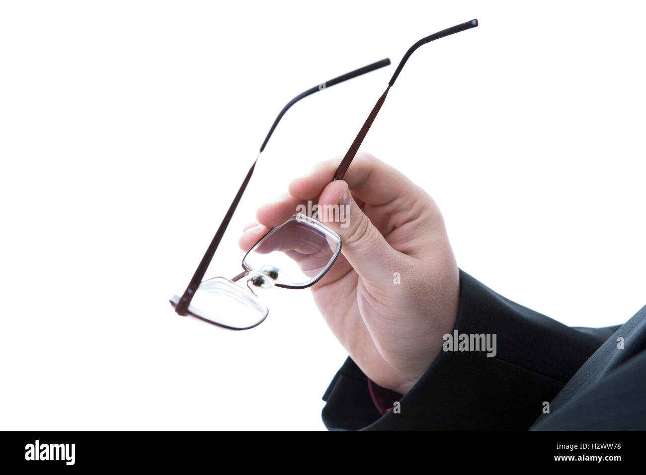 man's hand holds glasses Stock Photo - Alamy