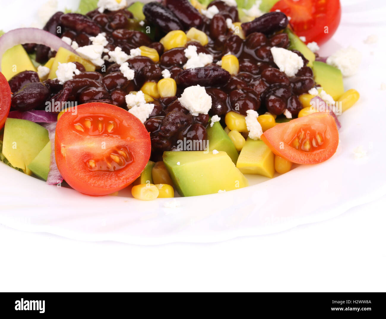 Red beans salad with feta cheese Stock Photo - Alamy