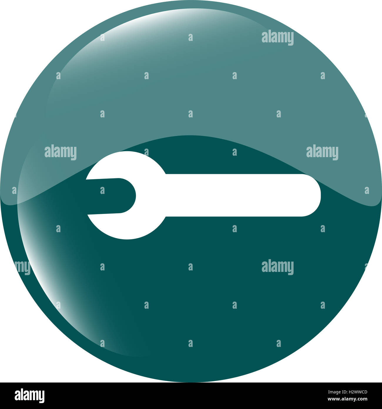 adjustable wrench icon web button isolated on white Stock Photo - Alamy