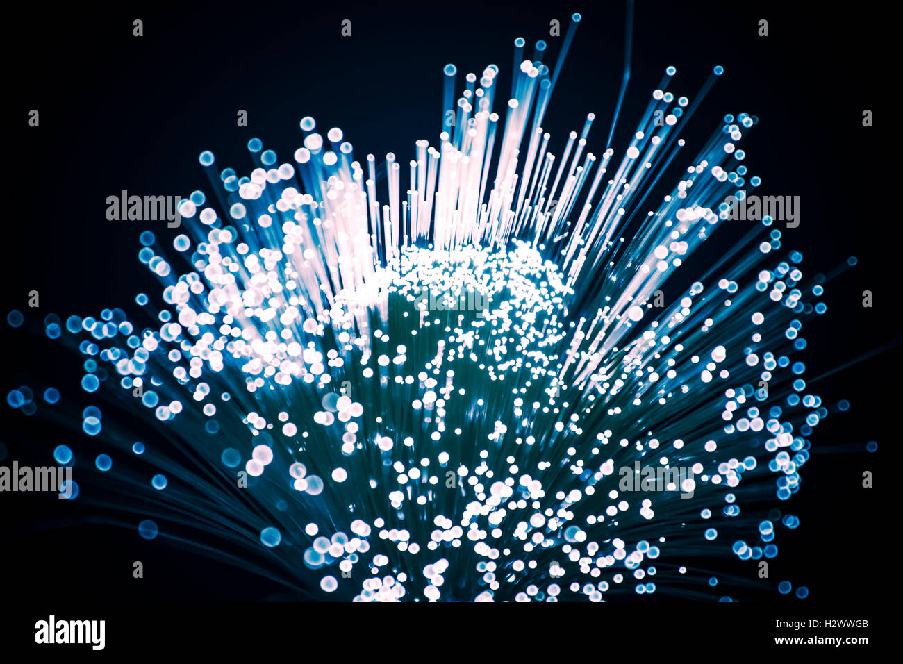 Fiber optics close-up, modern computer communication technology Stock ...