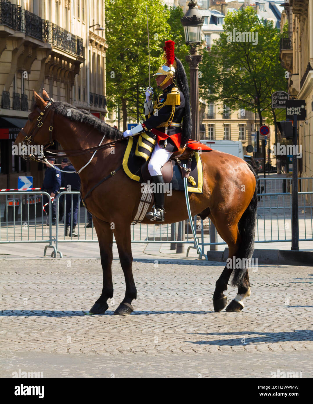 Paris, France-May 08, 2016 : The officer of Republican Guard during ...