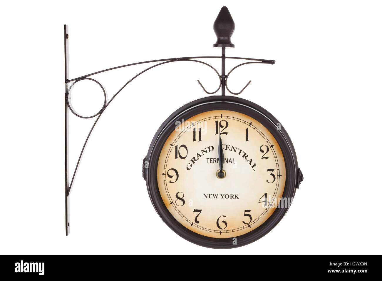 Classic station clock isoalted on white Stock Photo - Alamy