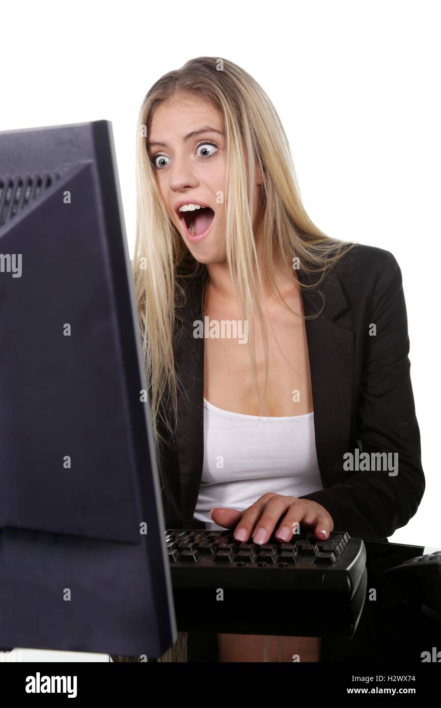 Surprised shocked secretary blonde hi-res stock photography and images ...