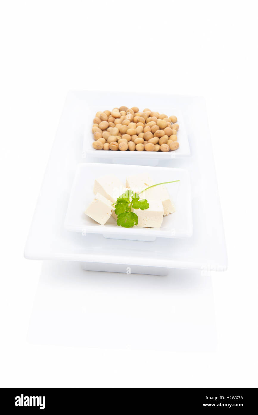Tofu and soybeans Stock Photo - Alamy
