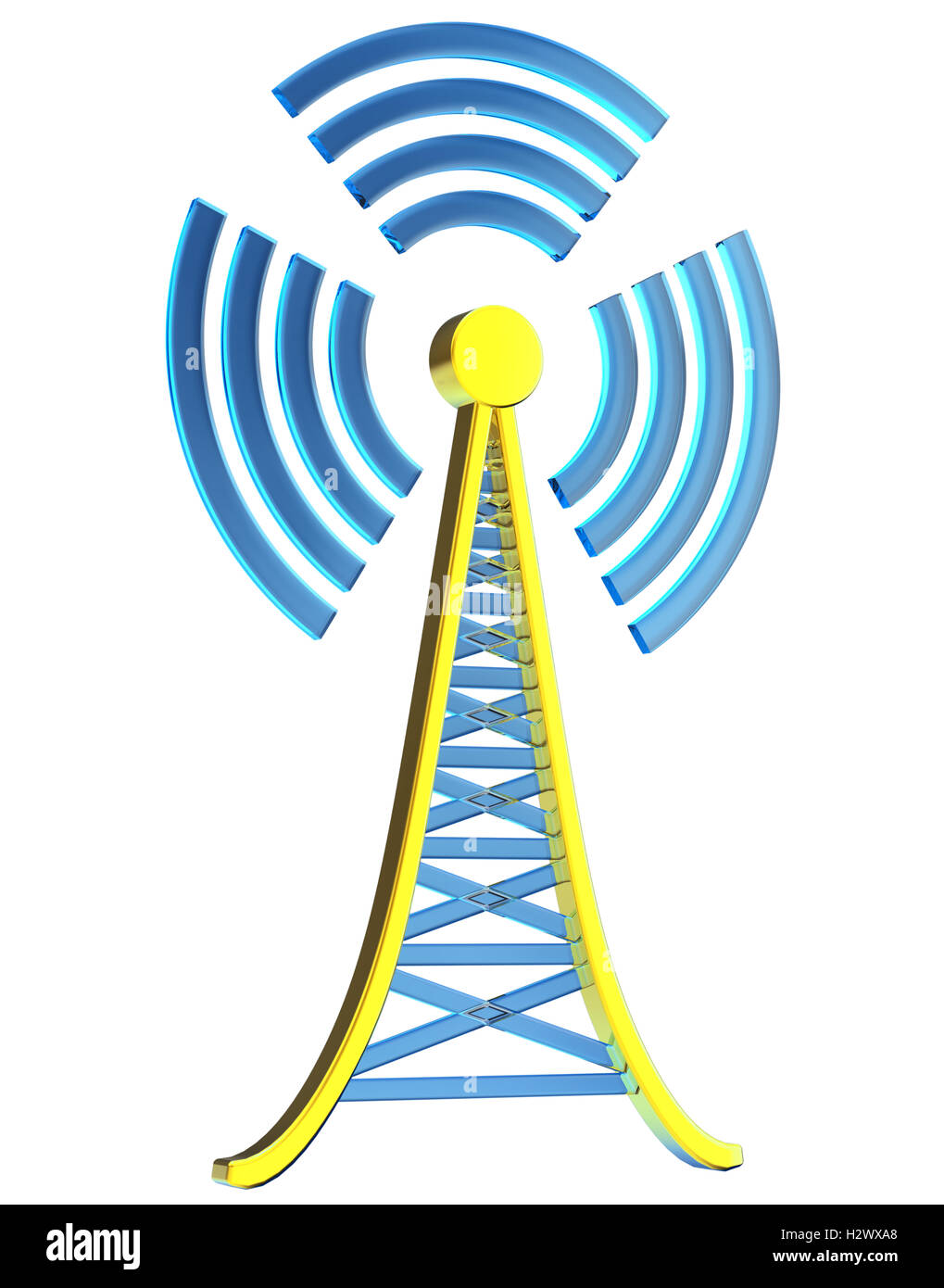 digital transmitter sends signals from high tower Stock Photo - Alamy