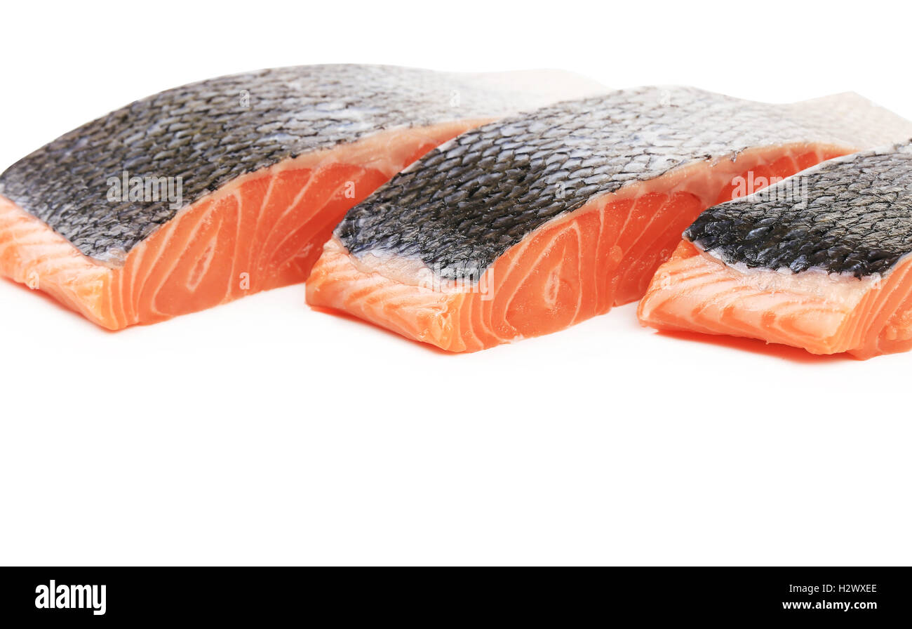 Fresh uncooked red fish fillet slices Stock Photo - Alamy