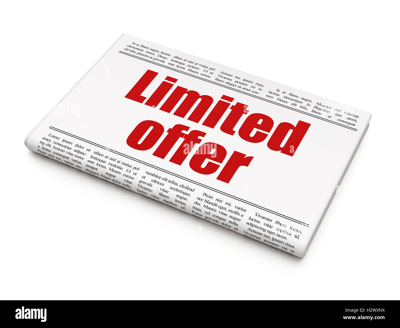 Finance concept: newspaper headline Limited Offer Stock Photo - Alamy