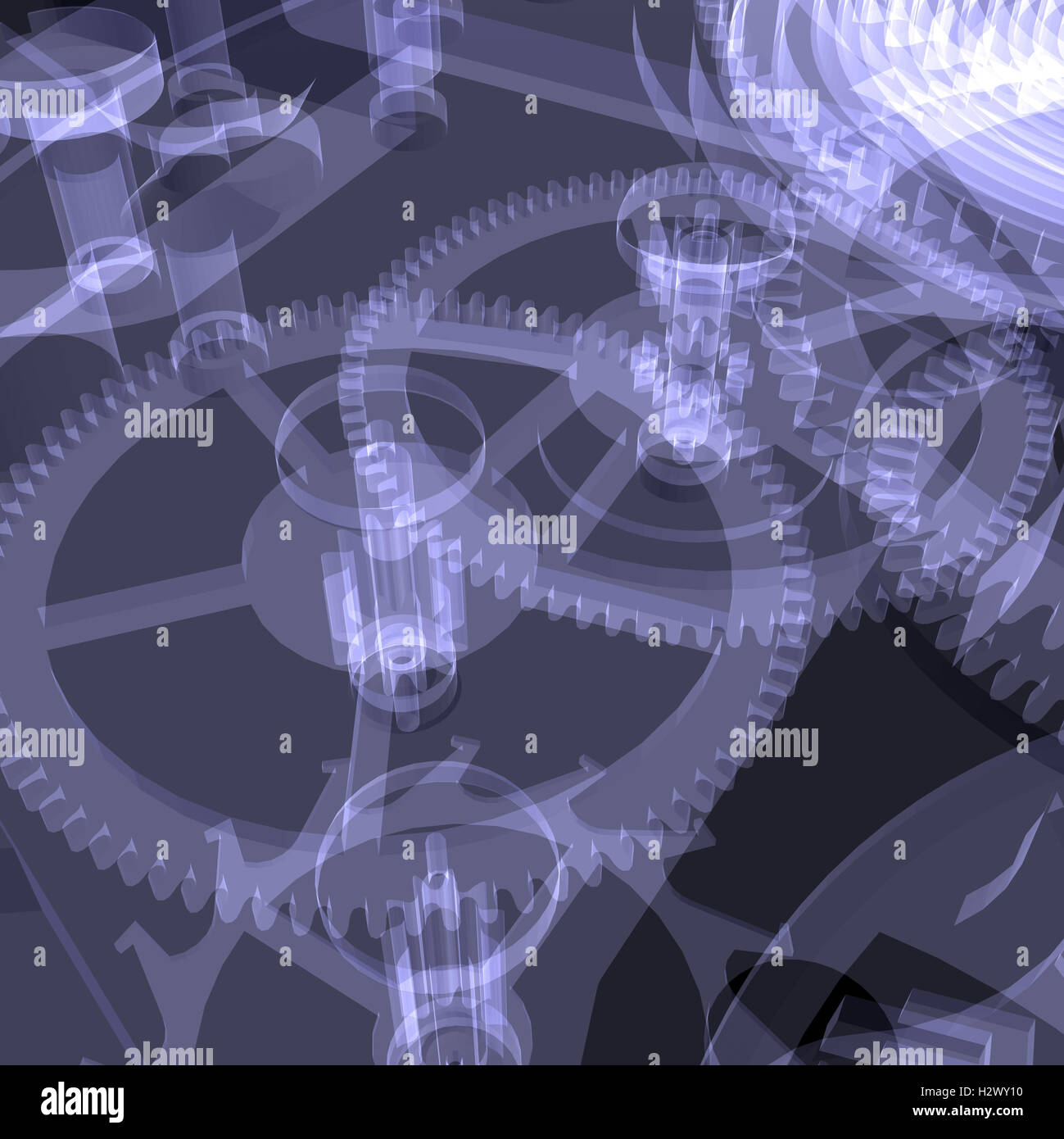 Clock mechanism. X-ray Stock Photo - Alamy