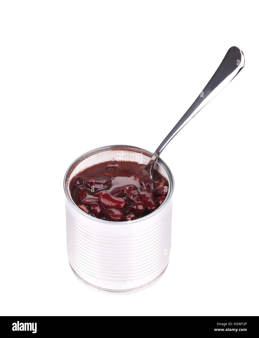 Tin of red bean with spoon Stock Photo - Alamy