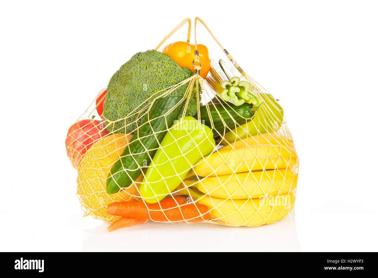 Fruits and vegetable bag isolated Stock Photo - Alamy