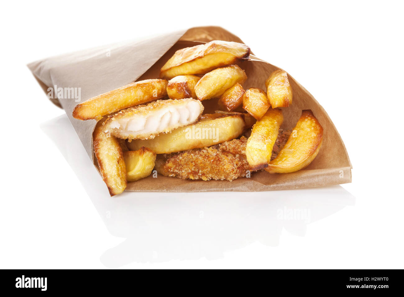 Fish chips meal closeup Cut Out Stock Images & Pictures - Alamy