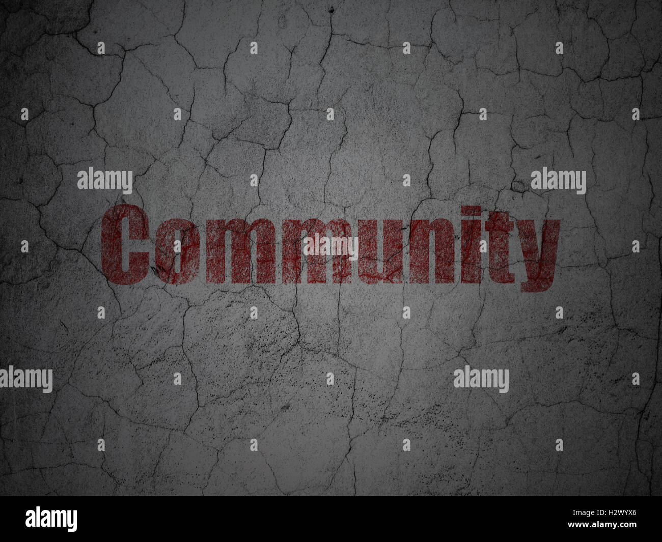 Social network concept: Community on grunge wall background Stock Photo ...