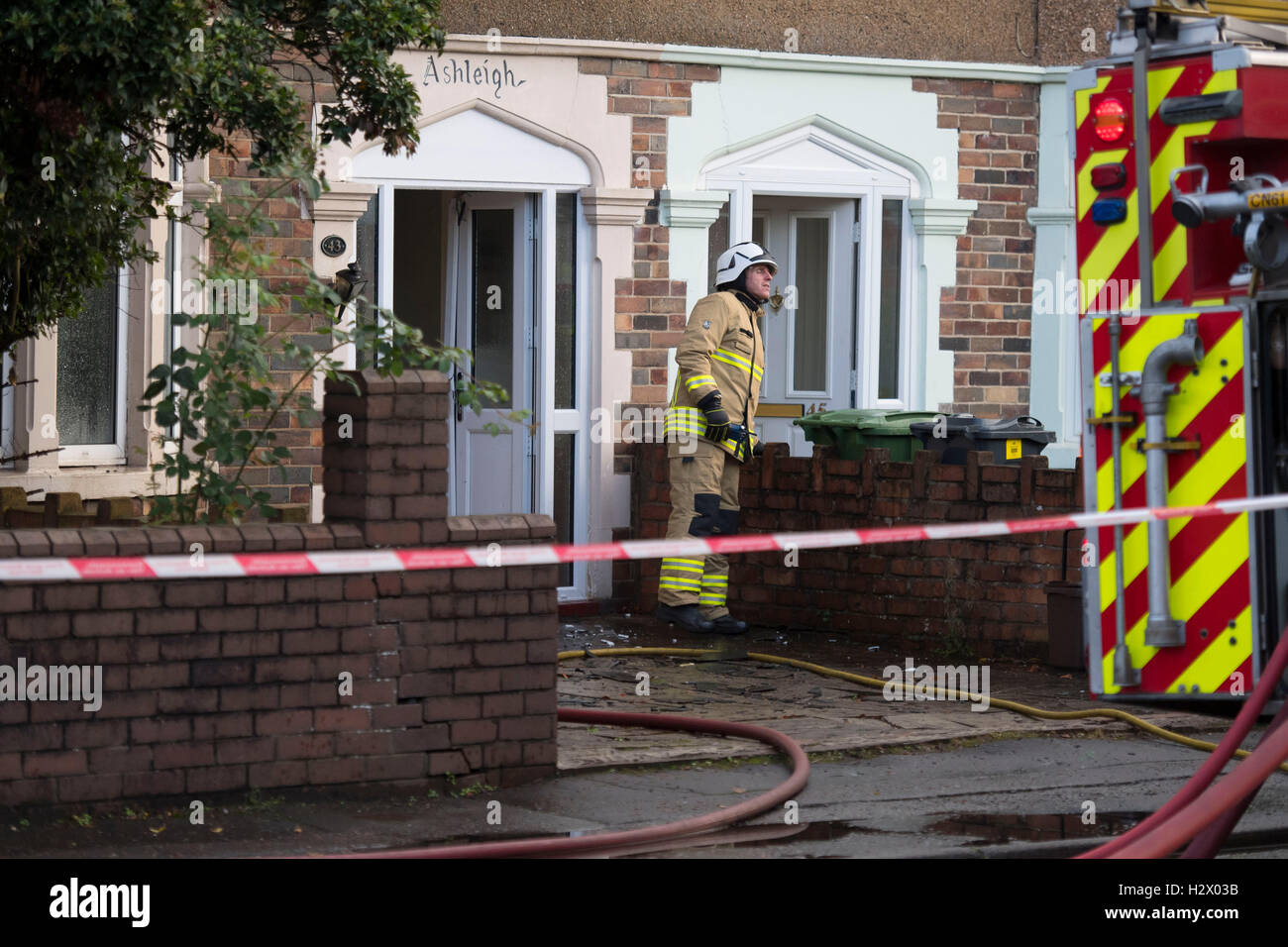 Firefighters attend a fire at a property on Birchgrove Road, Birchgrove ...