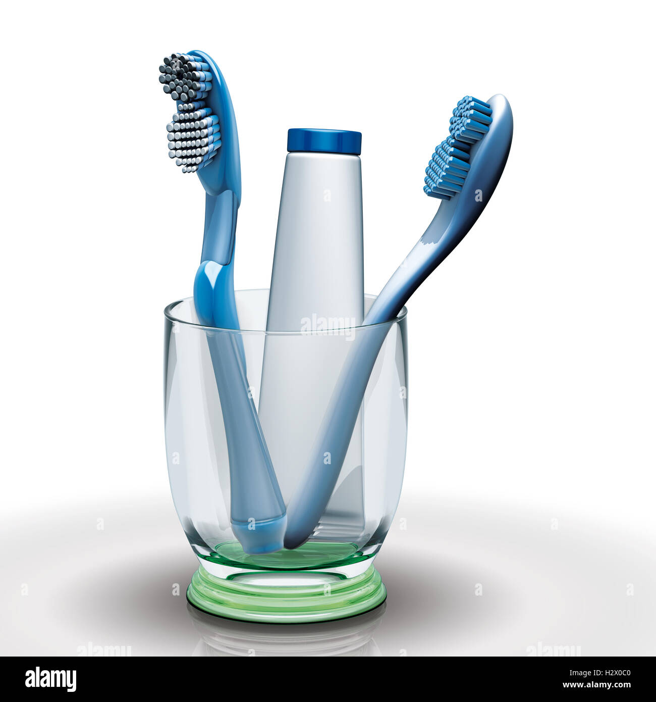 Toothbrush and glass Stock Photo - Alamy