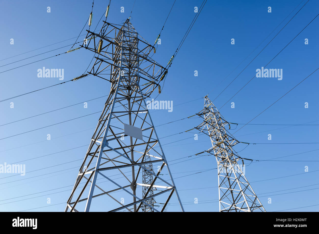 high voltage power lines Stock Photo - Alamy