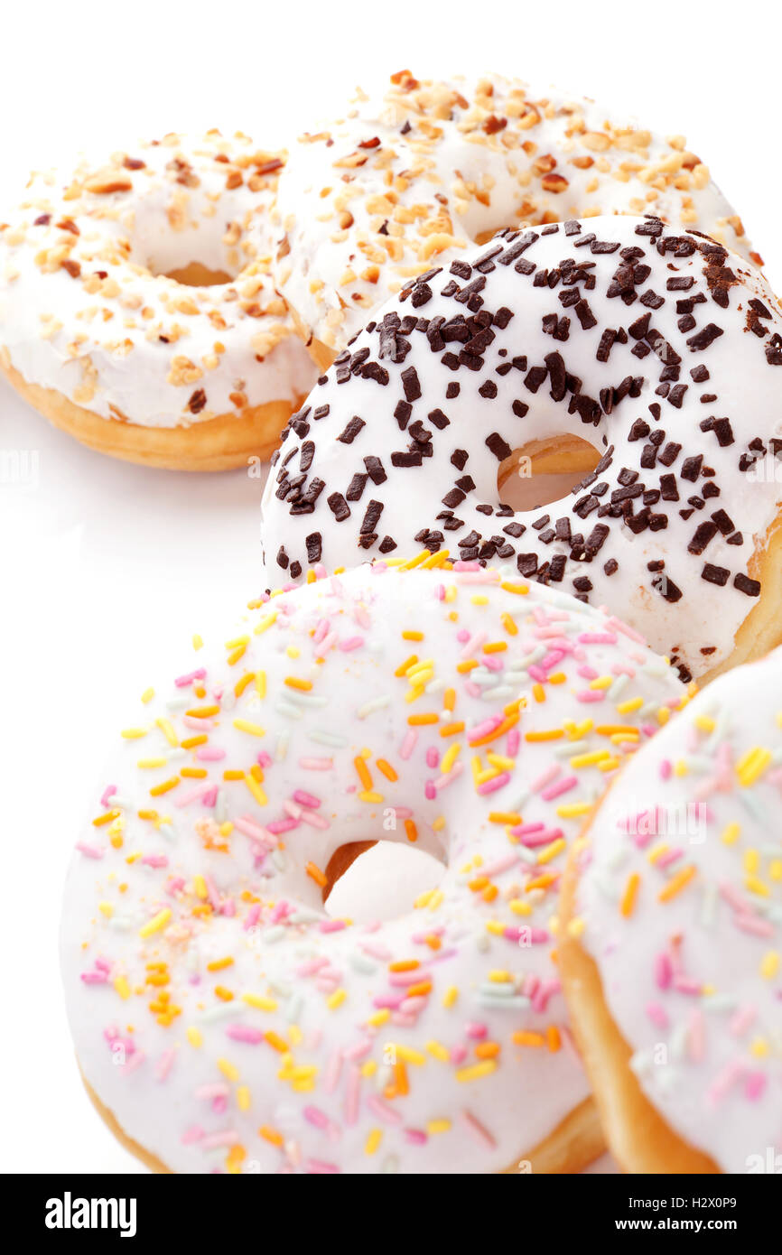 Donuts isolated on white background Stock Photo - Alamy